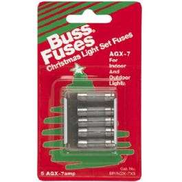 Glass Tube Christmas Light Fuse, Type AGX, 7-Amp, 125-Volt, 5-Pk ...