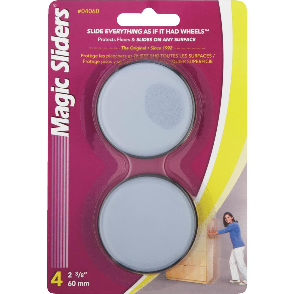 Magic Sliders 2-3/8 In. Round Adhesive Furniture Glide,(4-Pack) - Pecos ...