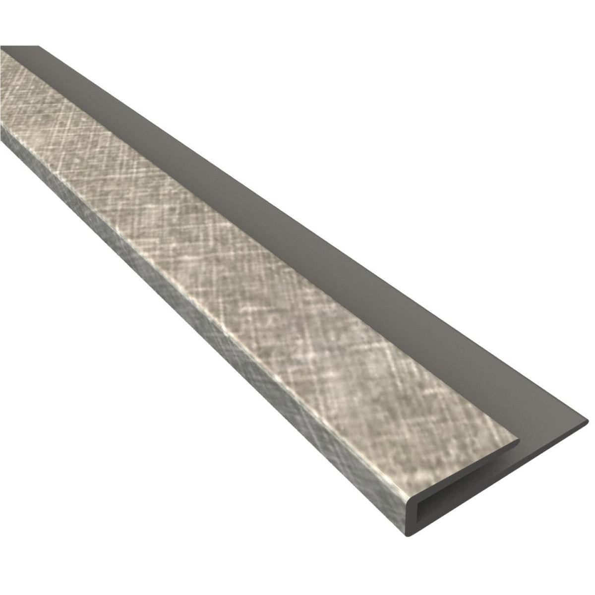 Fasade 18 In. Thermoplastic J-Edge Backsplash Trim, Cross Hatch Silver ...