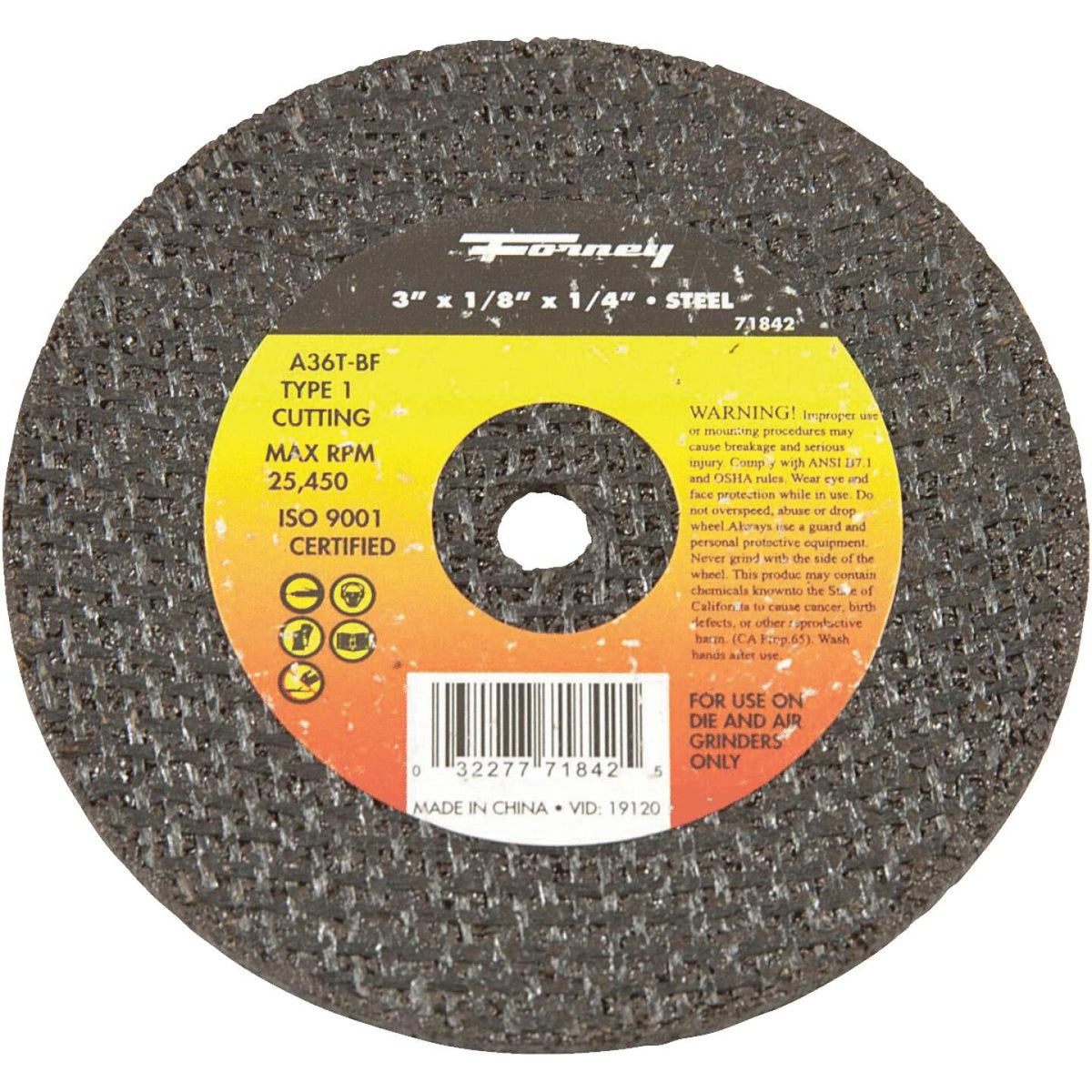 Forney Type 1 3 In. x 1/8 In. x 1/4 In. Steel Cut-Off Wheel - Pecos, TX ...