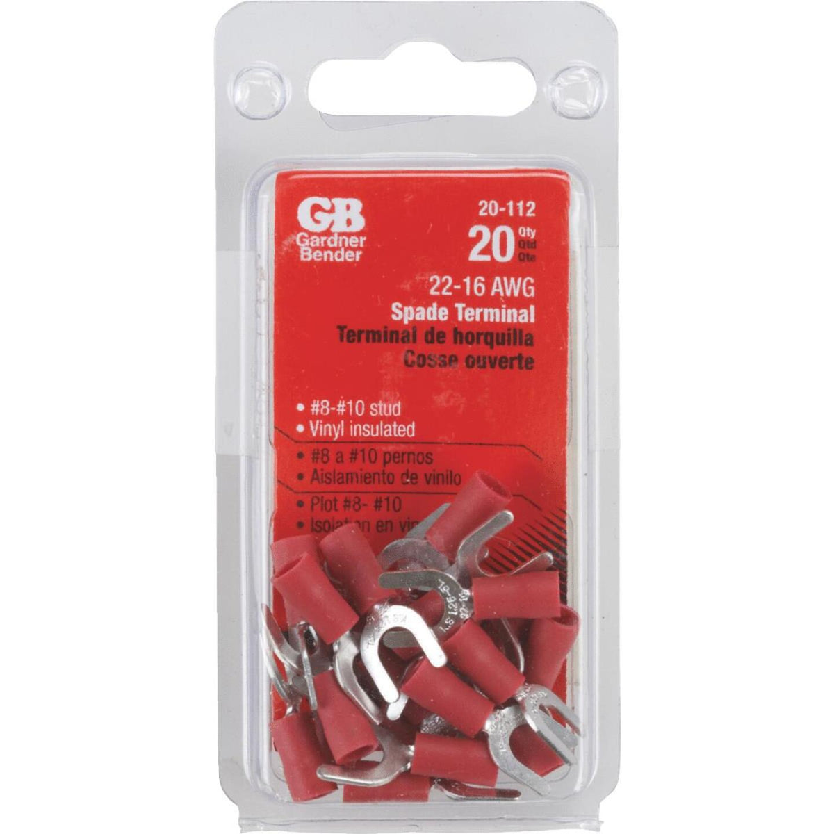 Gardner Bender 22 to 16 AWG #8 to #10 Yes Spade Terminal (20-Pack ...