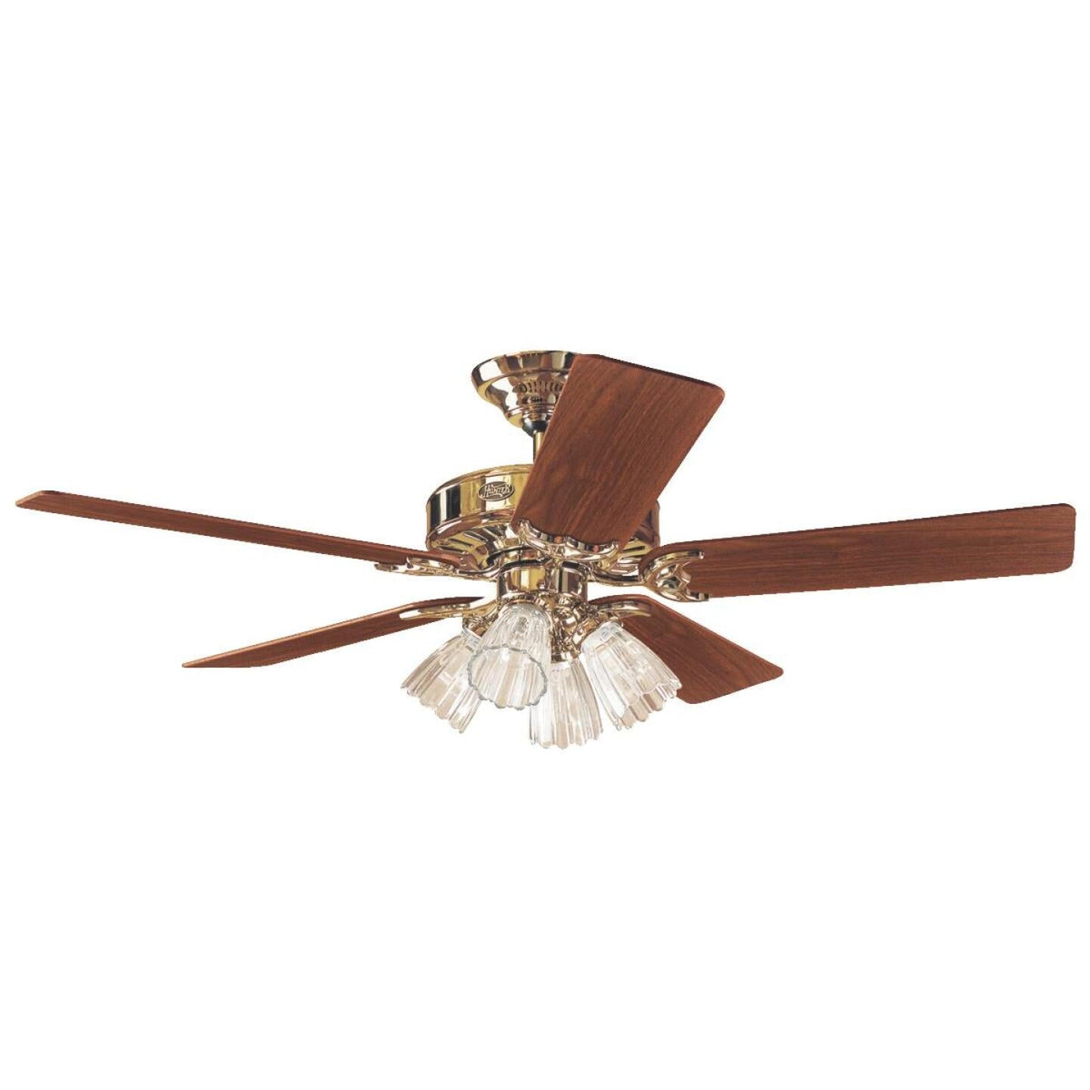 Hunter Studio 52 In. Bright Brass Ceiling Fan with Light Kit - Pecos ...